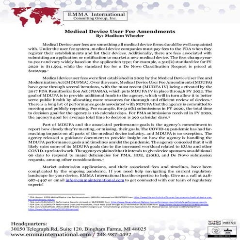 Medical Device User Fee Amendments | DOCX