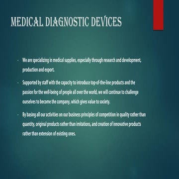Medical diagnostic devices | PPT