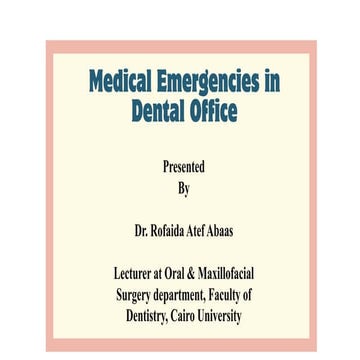 Medical emergencies.pdf for master students | PDF