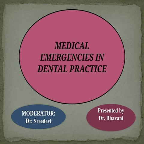 Medical emergencies in dental practice | PPTX