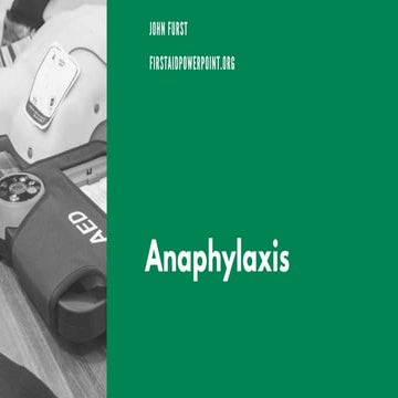Medical Emergencies - Anaphylaxis | PPTX