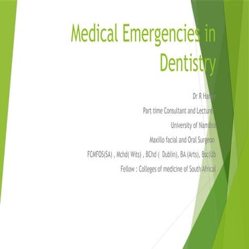 Medical emergencies in dental practice | PPTX