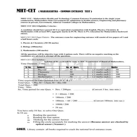 Medical entrance exam | DOCX