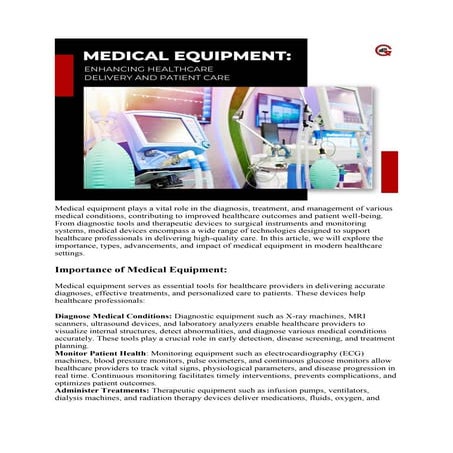 Medical Equipment: Importance, Types, Advancements and Impact | GQ ...