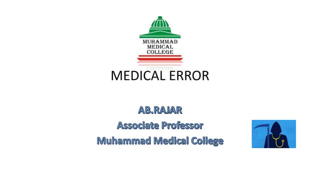 Burden of Medical errors.pptx Aetcom medical errors | PPTX