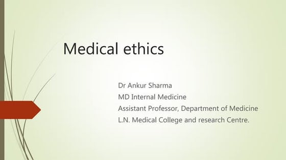 AETCOM module: Bioethics for Undergraduate Medical Students | PPT