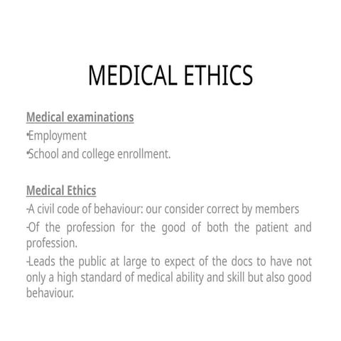 ETHICS IN MEDICAL LABORATORY SCIENCES ppt x | PPTX