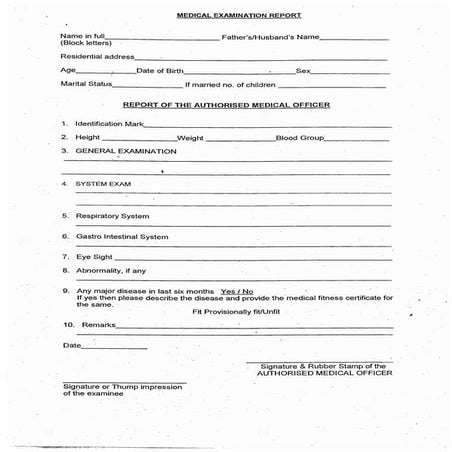 Medical form and joining documents | PDF