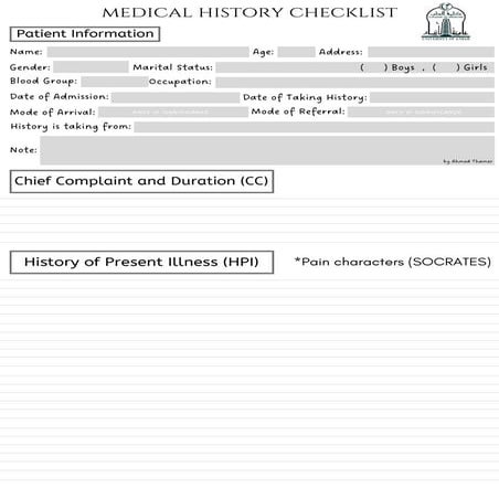 Medical History Checklist.pdfghggjhjhkjkuku | PDF