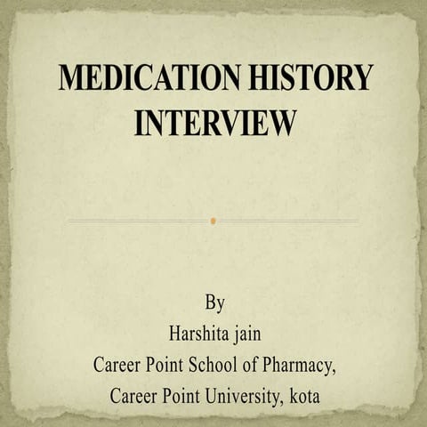 Medical history interview | PPTX
