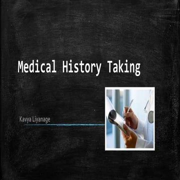 Medical history taking | PPTX