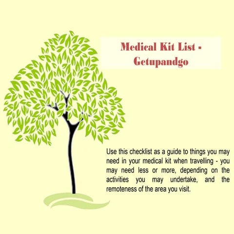 Medical kit list - Getupandgo | PPT