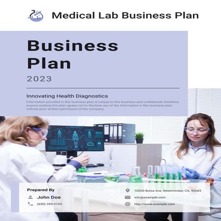 Medical Lab Business Plan Example | Upmetrics | PDF