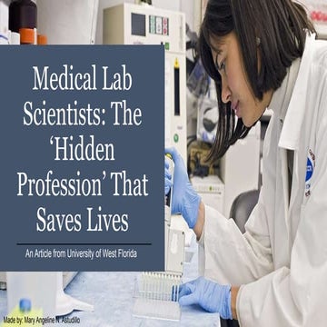 Medical Laboratory Science Article | PPTX