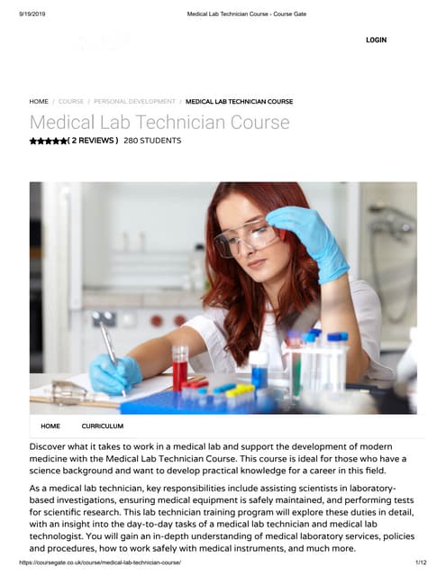 Laboratory Analyst Course - Course Gate | PDF