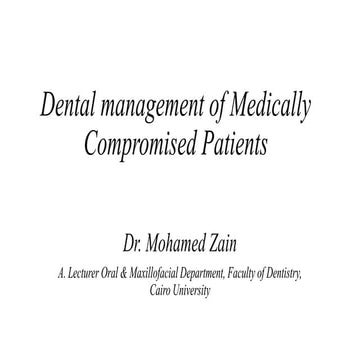 Medically Compromised Patients.pdf for dental master students | PDF