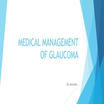 Medical management of glaucoma | PPTX