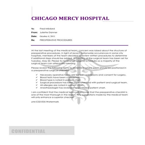 Medical memo | DOCX
