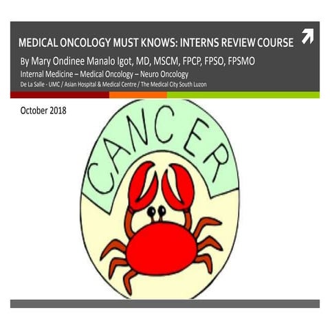 Interns' Review Course on Medical Oncology for the Physician Licensure ...
