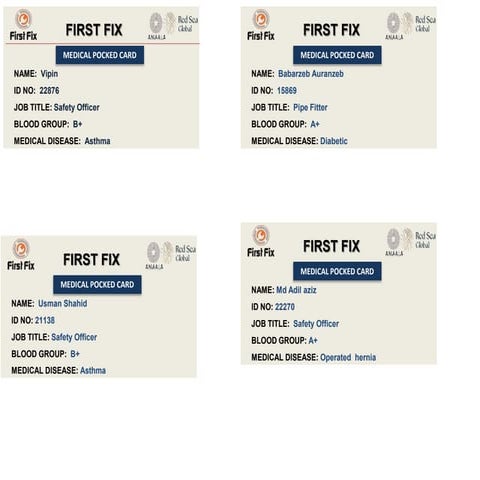 medical pocked card.pptx for the awareness of the people working in ...