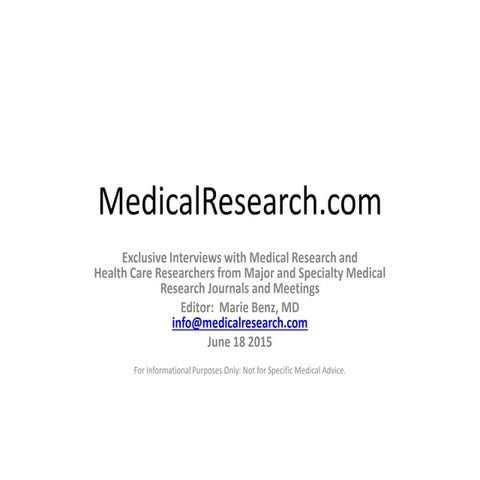 Medical research slideshare_june_18_2015 | PPT