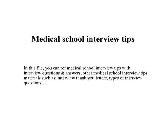 Medical interview tips | PPT