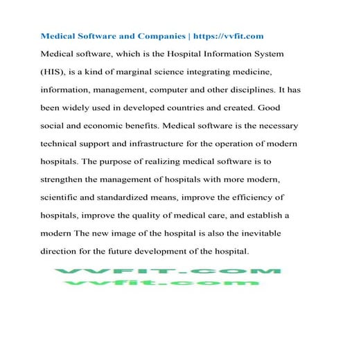 Medical Software PPT Slideshare | https://vvfit.com/medical-software | PDF