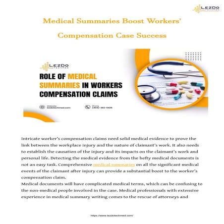 Medical Summaries Boost Workers' Compensation Case Success | PDF