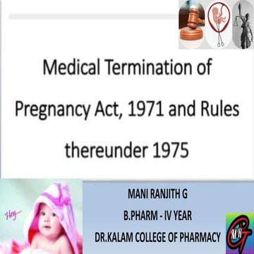 Medical termination of pregnancy (MTP) PHARMACEUTICAL JURISPRUDENCE.pptx