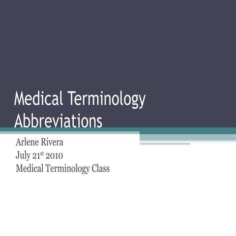 Medical terminology abbreviations | PPT