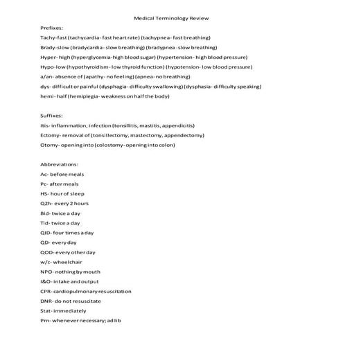 Medical terminology review (1) | DOCX