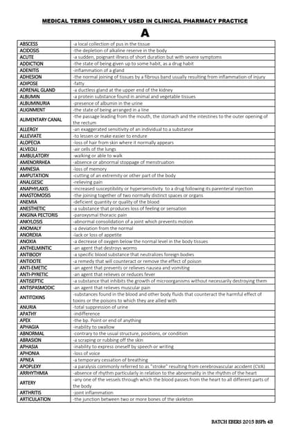 Table of descriptive terms commonly used in charting. | DOC | Lung and ...