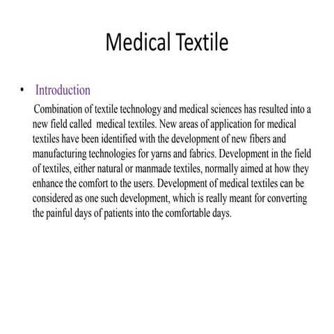 Medical textiles | PDF