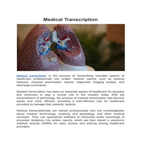 Medical Transcription | PDF
