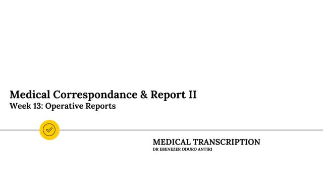 Medical documentation presentation | PPTX