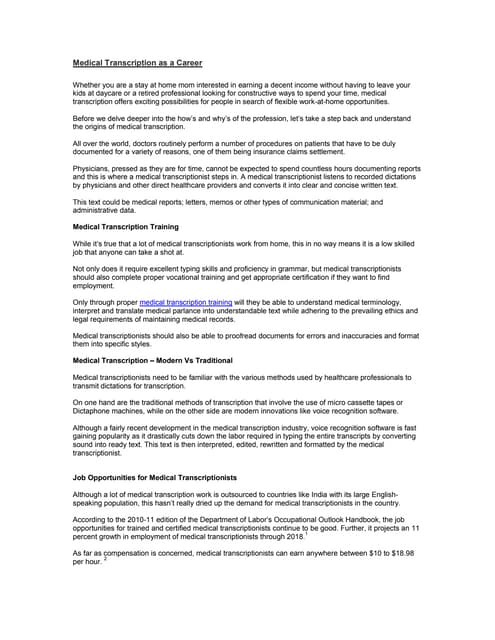 Introduction to medical transcription | PPT