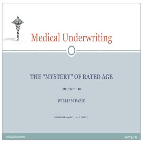 Medical Underwriting | PPT | Life Insurance | Insurance