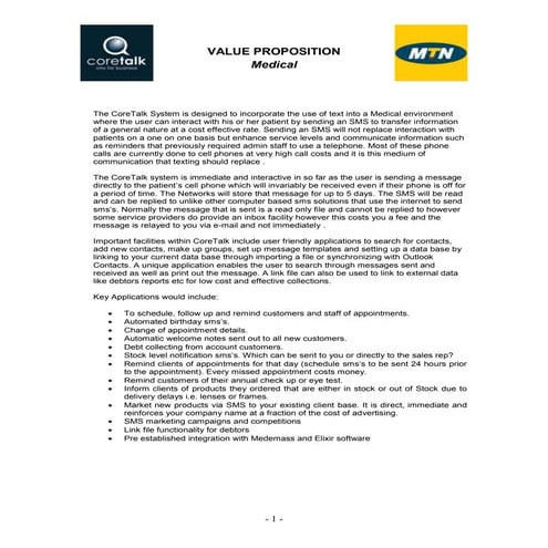 Medical Value Prop | PDF