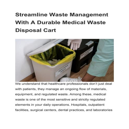 Medical Waste Disposal Cart for Safe, Compliant Handling | DOCX