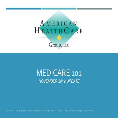 Medicare 101 - 2019 Update | PPTX | Health Insurance | Insurance