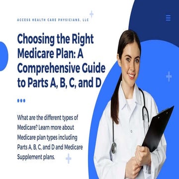Medicare Parts Learn About Parts A, B, C and D - Access Health Care ...
