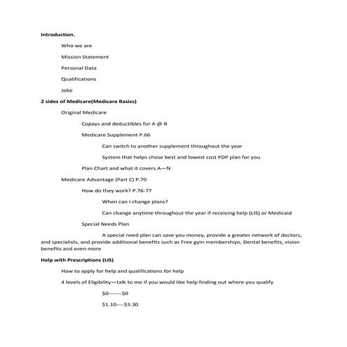 Medicare advantage plan worksheet | DOCX