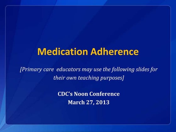 Medication adherence | PPT