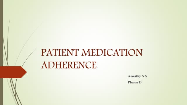 Medication adherence | PPTX