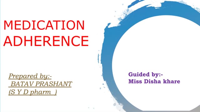 Medication adherence | PPTX