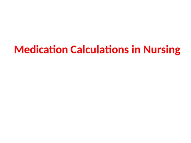 Drug calculation & Dilution | PPTX