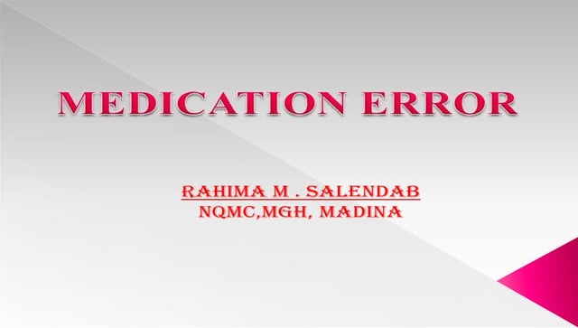 Medication error | PPT