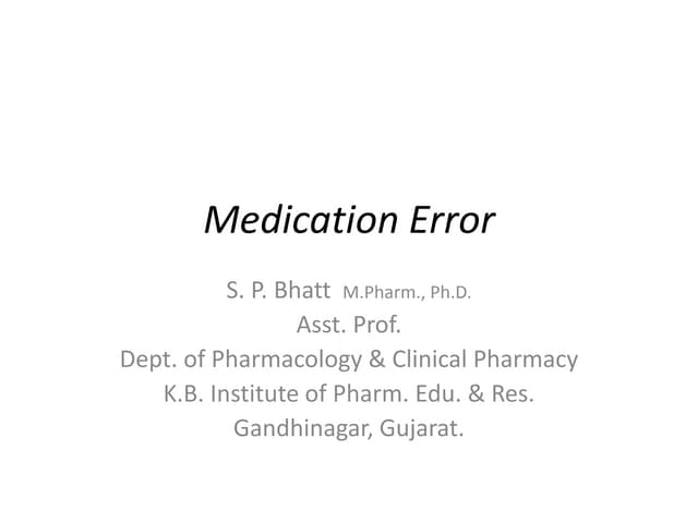 Medication error presentation | PPTX