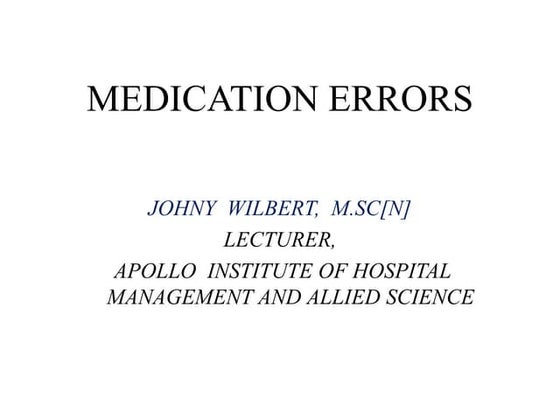 Medication error presentation | PPT