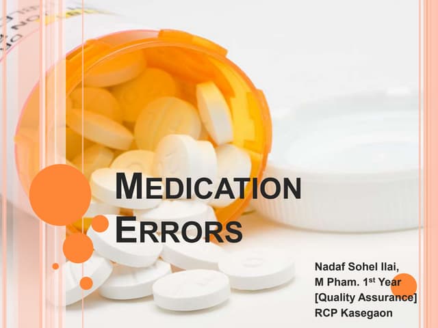 Medication errors ppt | PPTX | First Aid | Injuries